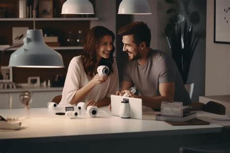 Premium Photo Enhancing Home Security Technosavvy Couple Installs Cuttingedge Cctv