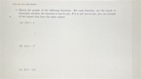 Solved Sketch The Graphs Of The Following Functions For Chegg