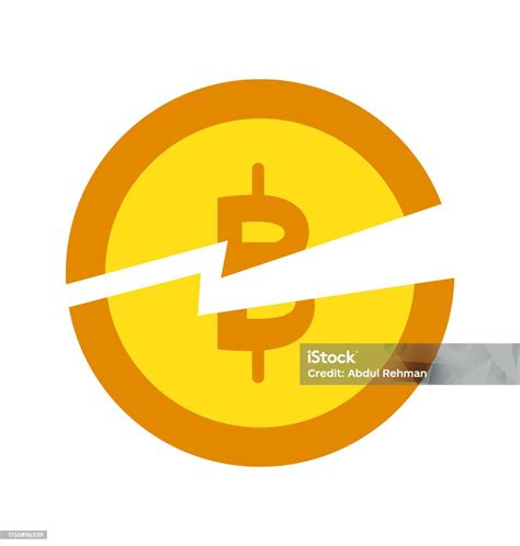Bitcoin Bitcoin Cut In Half Bitcoin Halving Bitcoin Mining Fully Editable Vector Icons Stock