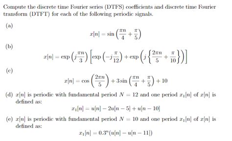 solved compute the discrete time fourier series dtfs