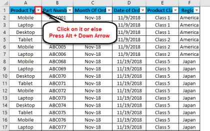 Filter Column In Excel Example How To Filter A Column In Excel