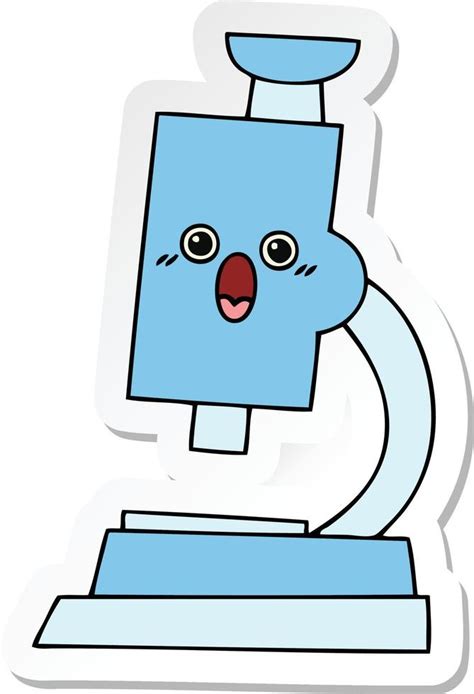 Sticker Of A Cute Cartoon Microscope 9598934 Vector Art At Vecteezy