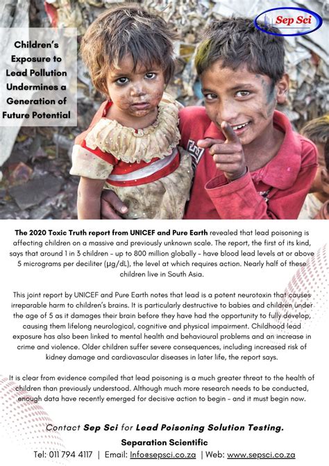 Separation Scientific Sep Sci On Linkedin Leadpoisoning Healthmatters Separationscientific