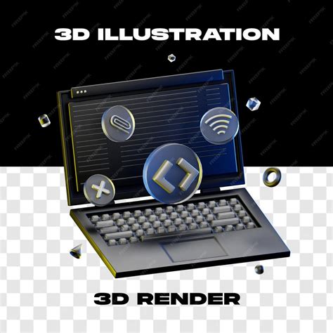 Premium Psd 3d Illustration Coding Frontent3d Render 3d Icon High