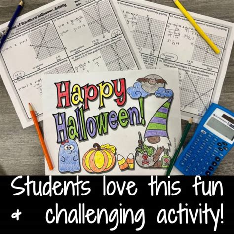 Graphing Systems Of Equations Halloween Coloring Activity Tpt