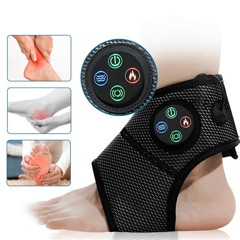 Smart Ankle Massager Brace Electric Vibration Hot Air Compress Massage