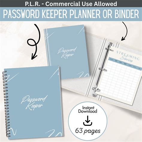 Plr Printable Password Keeper Planner Plr Printables Store