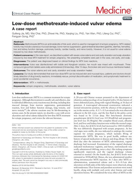 Fatal Low Dose Methotrexate Toxicity A Case Report And Literature Review At Paula Young Blog
