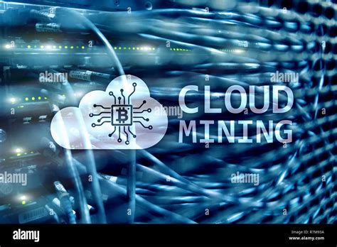 Cloud Computing Data Or Cryptocurrency Bitcoin Ethereum Mining In Data Center Server Room