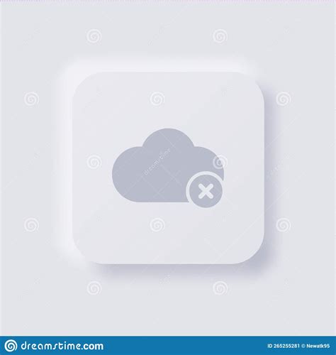 Cloud Icon With Cross Symbol White Neumorphism Soft Ui Design For Web Design Stock Vector
