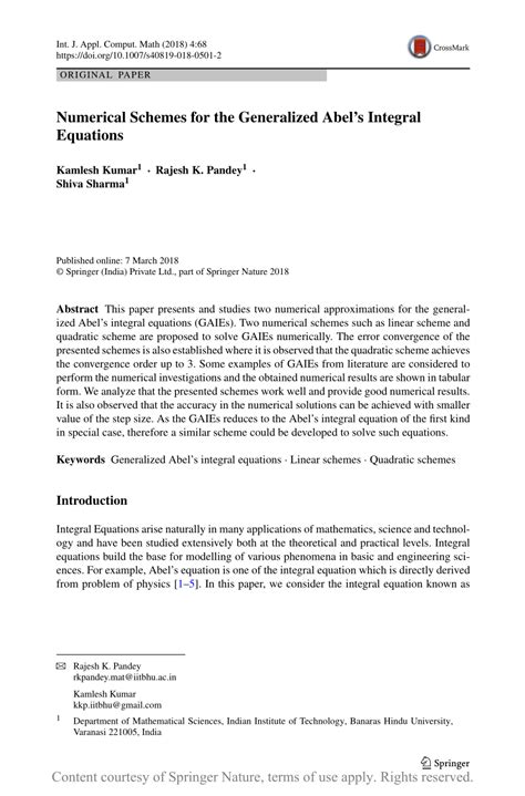 Numerical Schemes For The Generalized Abels Integral Equations