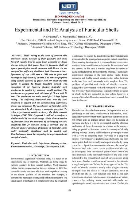 Experimental And Fe Analysis Of Funicular Shells Pdf