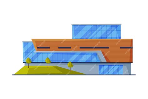 Premium Vector Shopping Mall Commercial Building Modern Retail Store Facade Urban Architecture