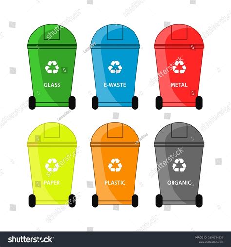 Set Bins Types Garbage Classification Illustration Stock Vector Set Bins Types Garbage Classification Illustration Stock Vector