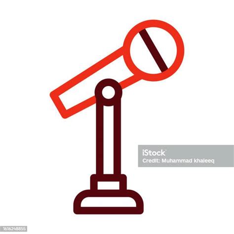 스탠드 마이크 글리프 2색 아이콘은 개인 및 상업용으로 사용할 수 있습니다 0명에 대한 스톡 벡터 아트 및 기타 이미지 0명 고체 디자인 Istock