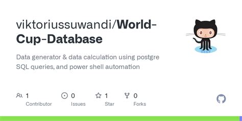 Github Viktoriussuwandiworld Cup Database Data Generator And Data Calculation Using Postgre