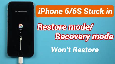 Iphone 6 6s Stuck In Restore Mode Recovery Mode Wont Restore Youtube