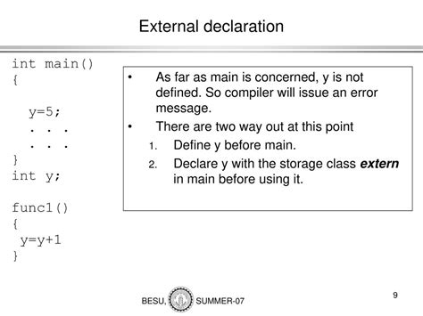 Storage Class In C Topics Automatic Variables External Variables Ppt