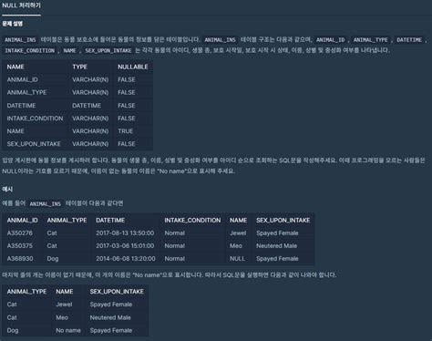 [프로그래머스 sql] null 처리하기