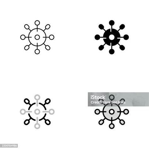 편집 가능한 스트로크가 있는 4가지 스타일의 바이러스 아이콘 디자인 선 실선 편평한 선 및 이중톤 선 웹 페이지 모바일 앱 Ui Ux 및 Gui 디자인에 적합합니다