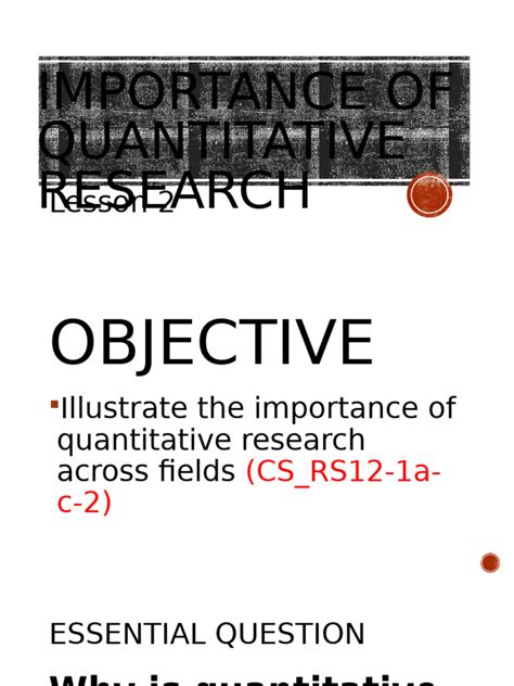 Lesson 2 Importance Of Quantitative Research Pdf