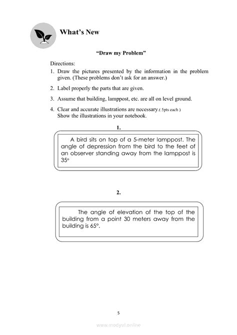 Mathematics Quarter 4 Module 4 Application Of Trigonometric Ratios Involving Right Triangles