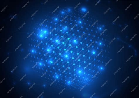 Premium Vector Abstract Sphere Shape Of Glowing Circles And Particles Global Network