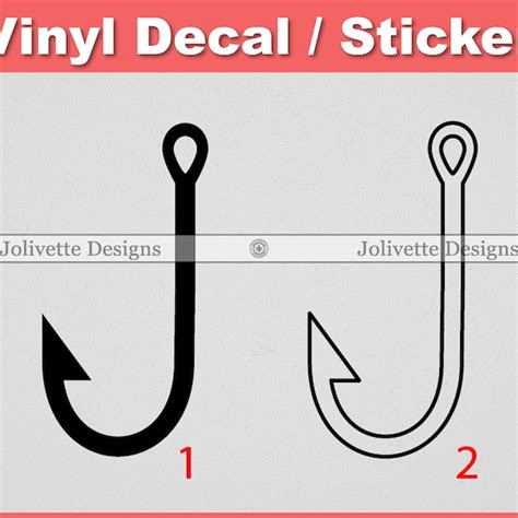 Fish Hook Decal Etsy
