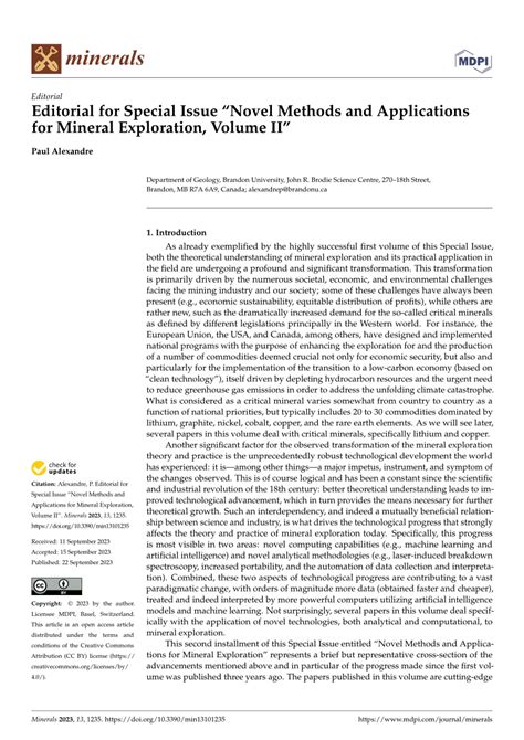 Pdf Editorial For Special Issue Novel Methods And Applications For