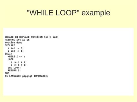 Plpgsql Internals Ppt
