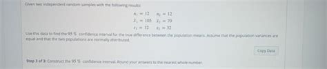 solved gven two independent random samples with the