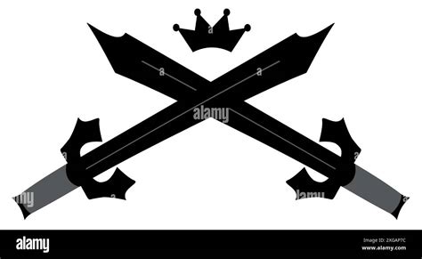 Illustration Of 2 Sword Blades With A Crown Symbol On It Stock Vector Image And Art Alamy