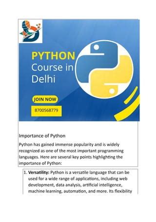 Python Course In Delhi Pdf