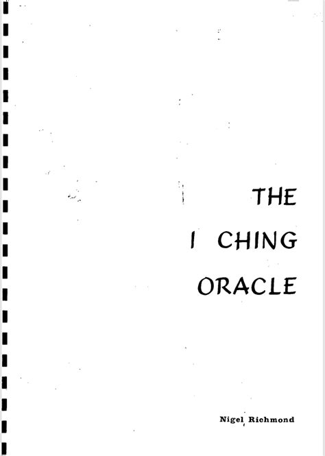 The I Ching Oracle By Nigel Richmond Goodreads