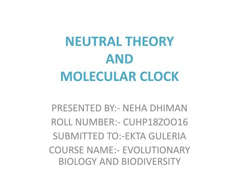Neutral Theory Of Evolution Pptx