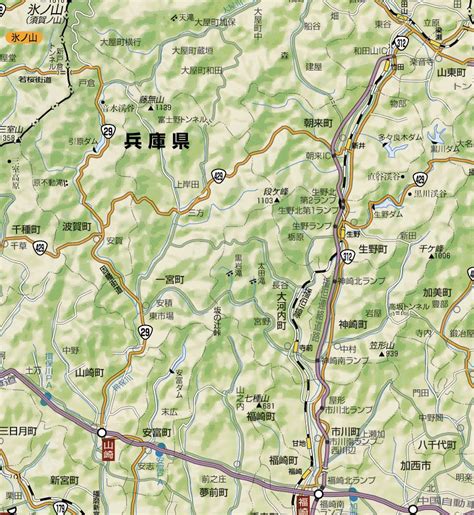 兵庫県宍粟市の地図