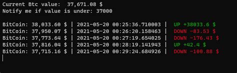 Github Osiris314btcpricetracker Realtime Btc Price Tracker Notifier
