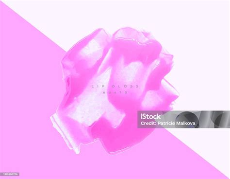 벡터 사실적인 핑크 립 글로스 얼룩 얼룩 얼룩 에 컬러 배경 사랑 배경 화장품 구성 구성 구성 핑크 브러시 스트로크 미용 배경