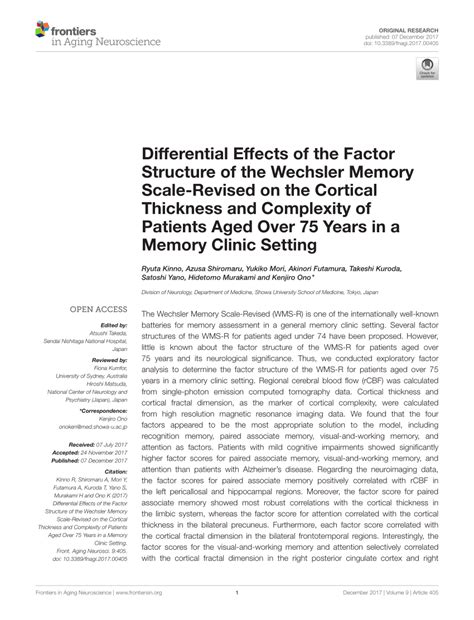 Pdf Differential Effects Of The Factor Structure Of The Wechsler