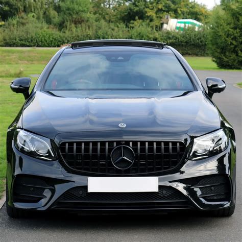 Mercedes E Class W213 Grill Black Panamericana Gt Style Carbon Accents