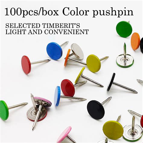 100pcs Box Color Thumbtacks Flat Head Positioning Pushpin Saves Effort