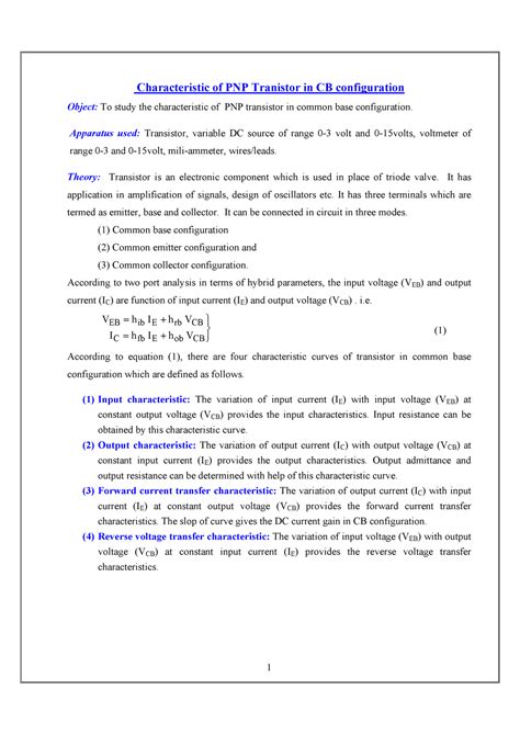 Transistor Characteristics Of Common Base At Renate Kelsey Blog