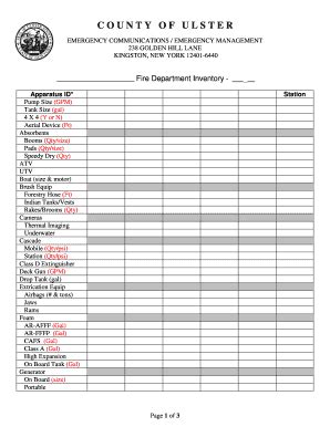 Fire Department Inventory Spreadsheet Form Fill Out And Sign