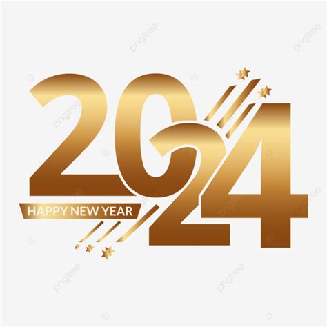 Bonne Année Dorée 2024 Vecteur Png 2024 Bonne Année Nouvel An Png Et Vecteur Pour