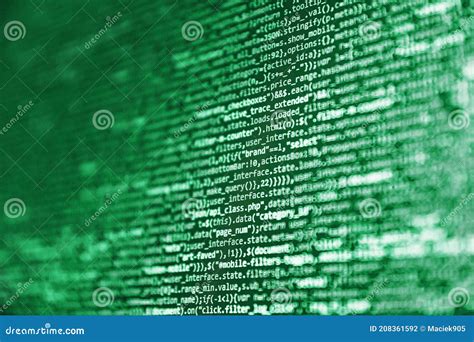 Letters Chars And Digits Closeup Of Web Code On Computer Led Screen Search Engine