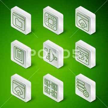 Set Line Server And Gear Hierarchy Organogram Chart Browser Files Filter Royalty Free
