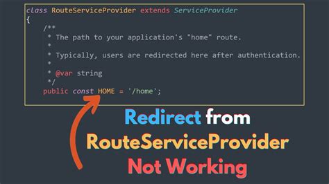 Laravel Redirect Issue For RouteServiceProvider After Login YouTube