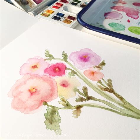 The Vintage Wren Watercolor Flowers