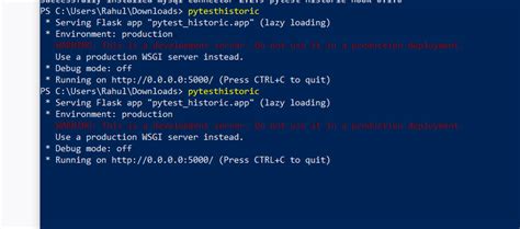 not able to connect to pytesthistoric on 0 0 0 0 5000 · issue 1 · adiralashiva8 pytest historic