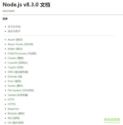 nodejs api 中文文档 node js api 中文chm 暂未上线 v8 3 0 官方电子版 百度云 绿色资源网